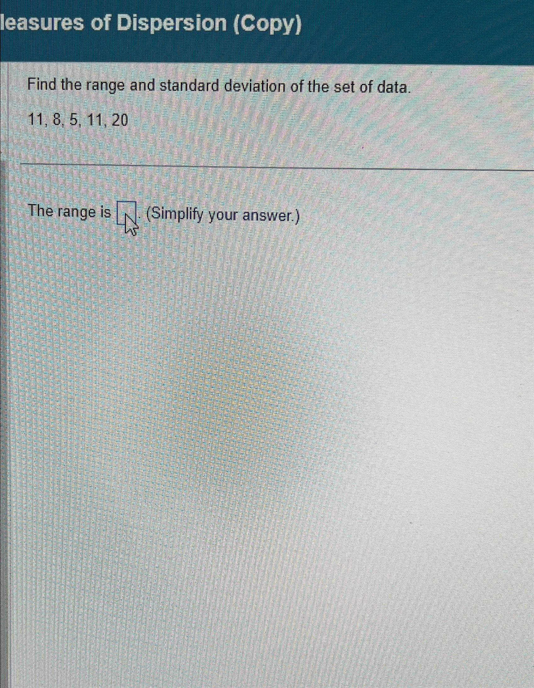 Solved Find the range and standard deviation of the set of | Chegg.com