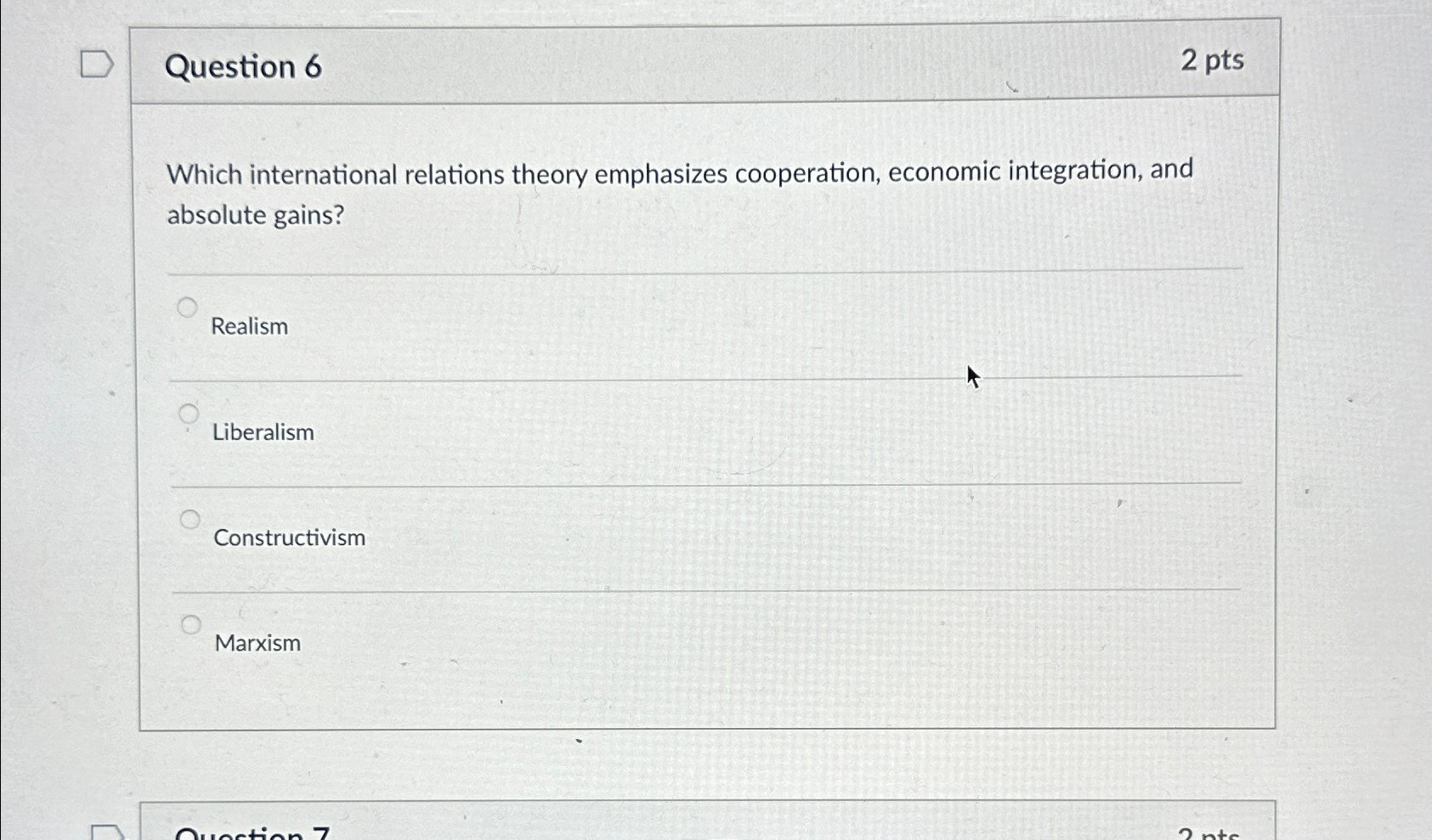 Solved Question 62 ptsWhich international relations theory | Chegg.com Solved Question 62 ptsWhich international relations theory | Chegg.com