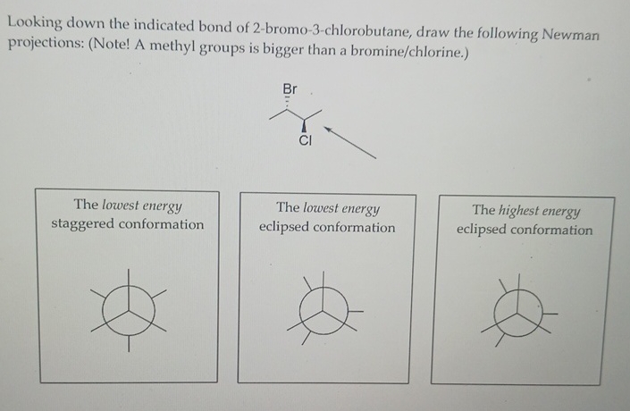 Solved Looking down the indicated bond of | Chegg.com