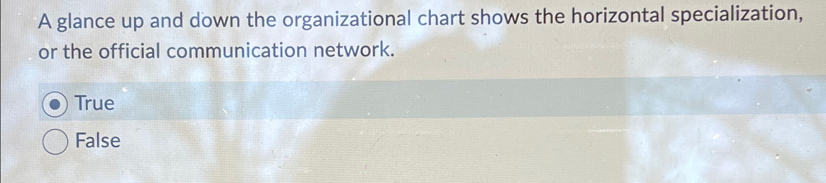 Solved A glance up and down the organizational chart shows | Chegg.com