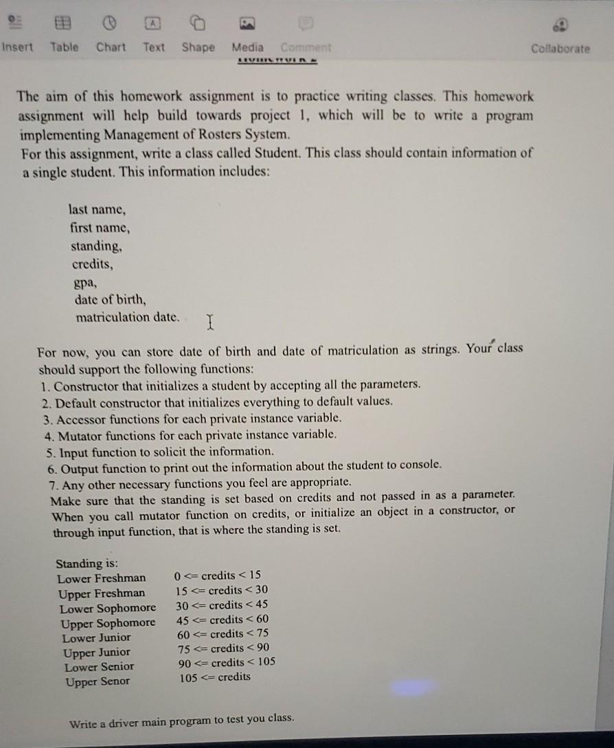 Solved Insert Table Chart Text Shape Media Comment | Chegg.com