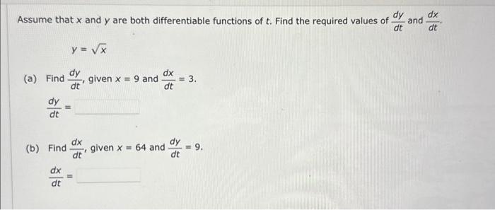 Solved Assume that x and y are both differentiable functions | Chegg.com