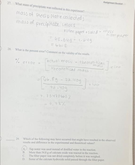 Solved mistry 20 - Unit E Summative Assignment Booklet 25. | Chegg.com