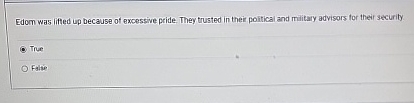 Solved Edom was lifted up because of excessive pride. They | Chegg.com
