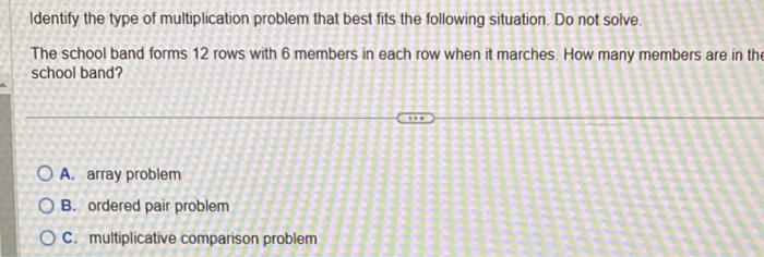 Solved Identify the type of multiplication problem that best | Chegg.com
