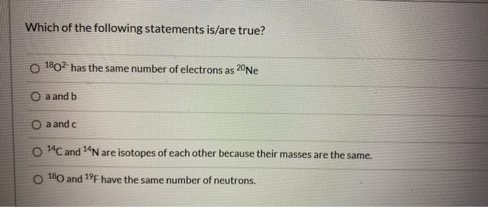 Solved Which of the following statements is/are true? 1802- | Chegg.com