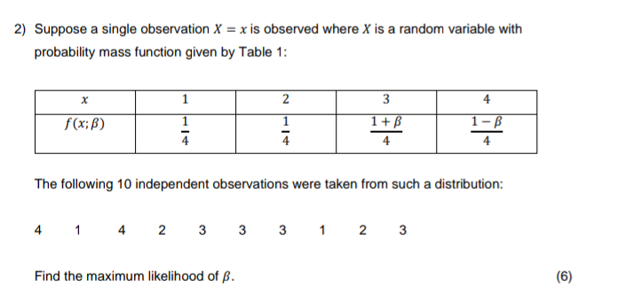 Solved Suppose a single observation X=x is observed where X | Chegg.com