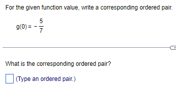 Solved For the given function value, write a corresponding | Chegg.com