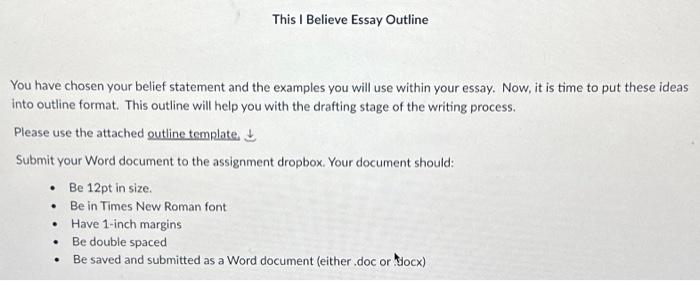 You have chosen your belief statement and the | Chegg.com