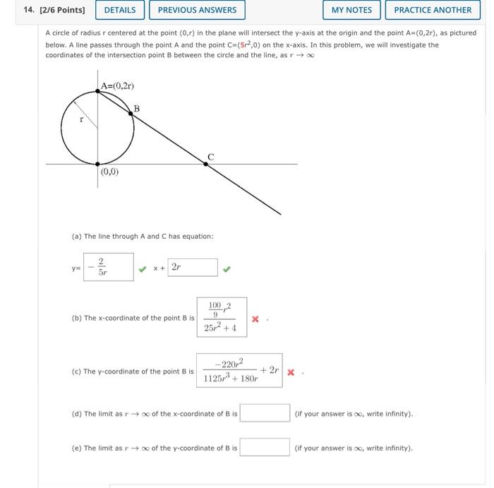 Solved A circle of radius r centered at the point (0,r) in | Chegg.com