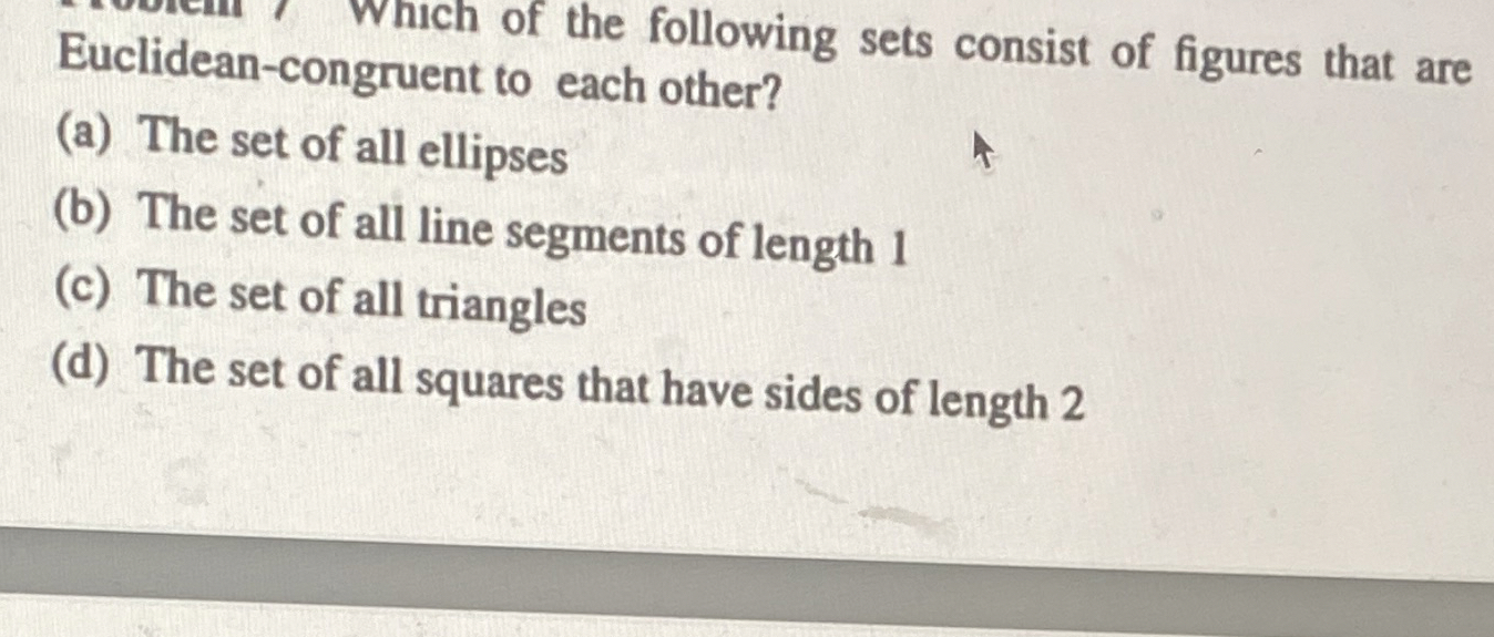 Solved Which of the following sets consist of figures that | Chegg.com