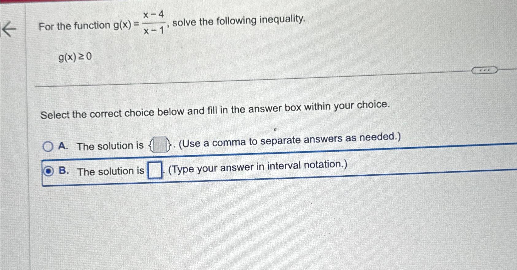 Solved For the function g(x)=x-4x-1, ﻿solve the following | Chegg.com
