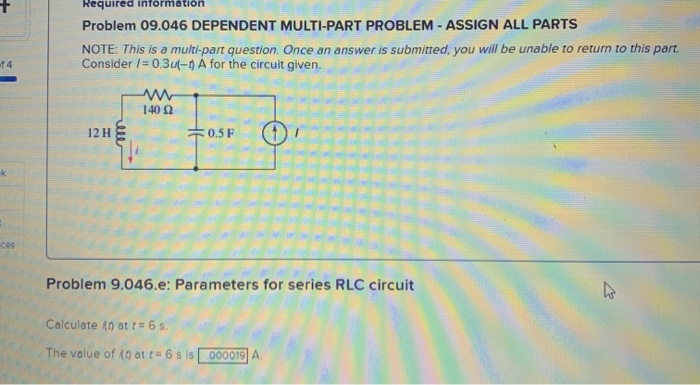 Solved Required information Problem 09.046 DEPENDENT | Chegg.com