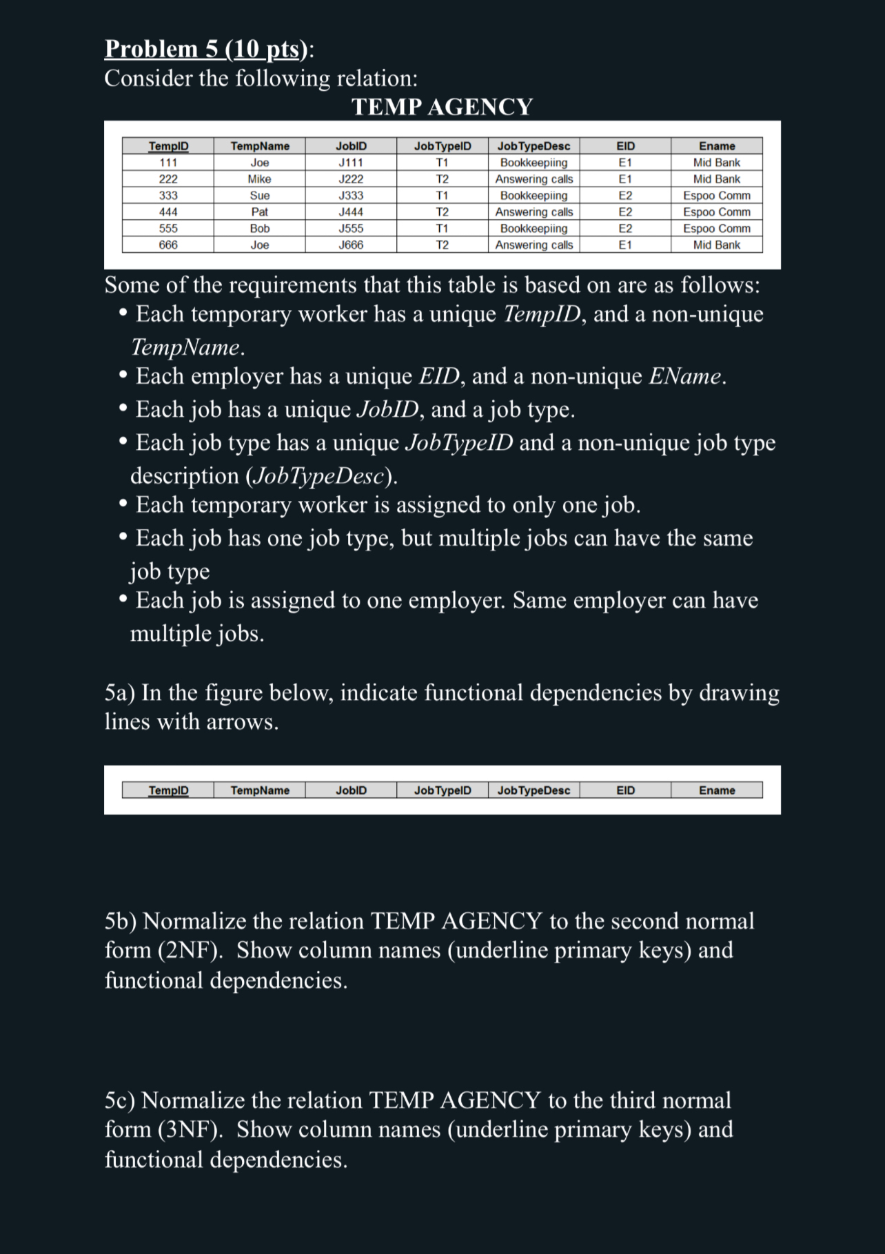 Solved Problem 5 (10 ﻿pts):Consider the following | Chegg.com
