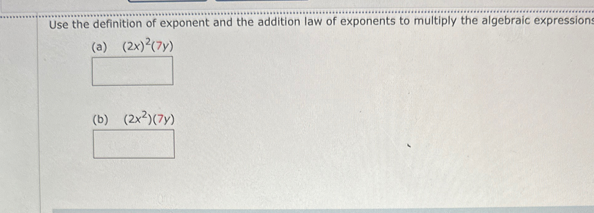 Solved Use the definition of exponent and the addition law | Chegg.com