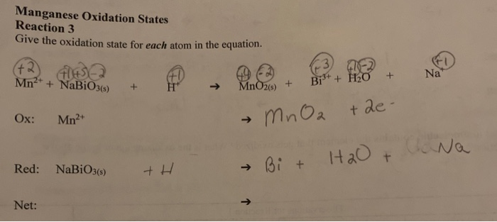 Solved Manganese Oxidation States Reaction 3 Give the | Chegg.com