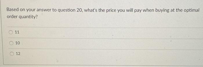 Solved Determine the optimal order quantity using the | Chegg.com
