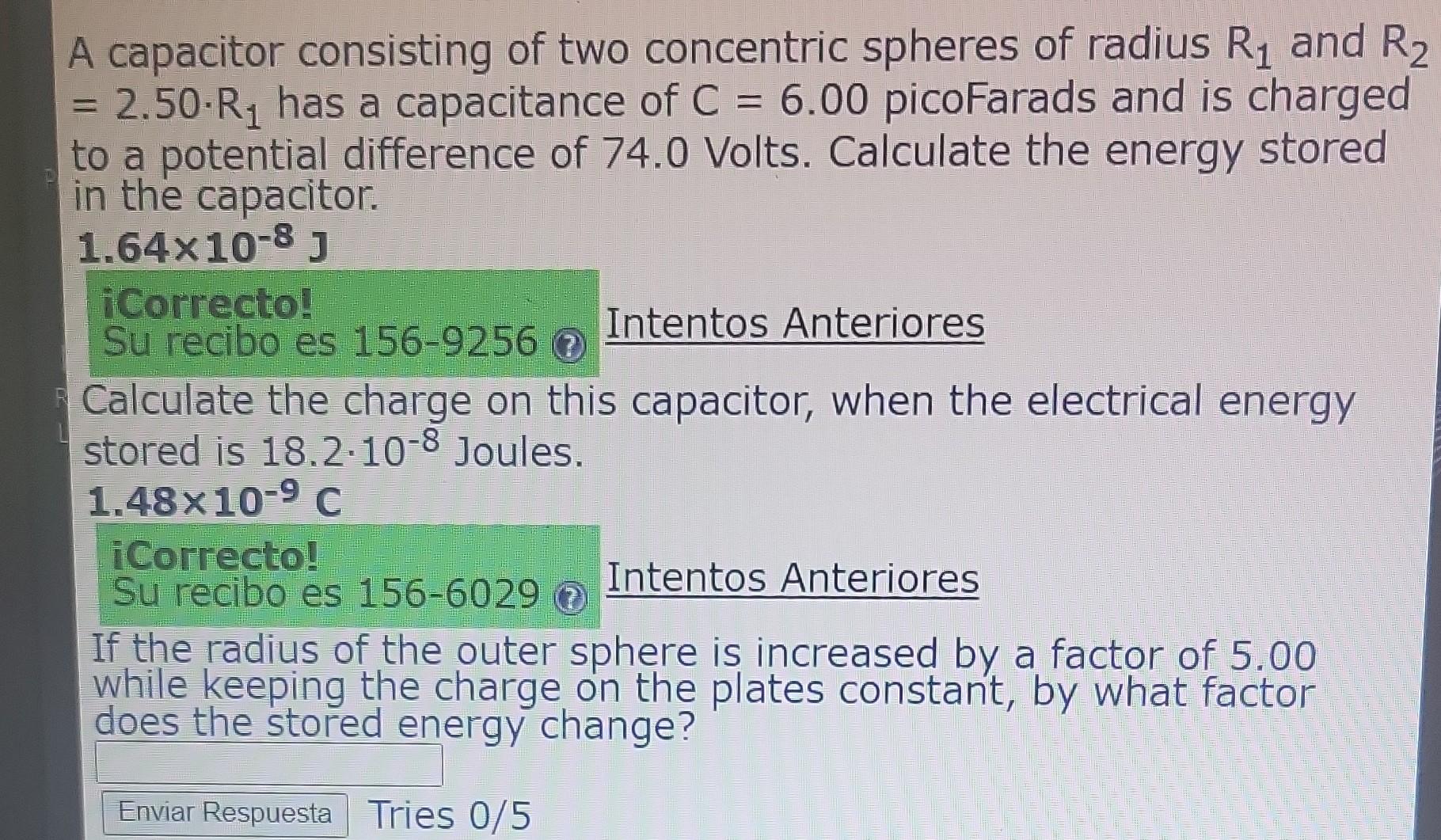Solved A capacitor consisting of two concentric spheres of | Chegg.com