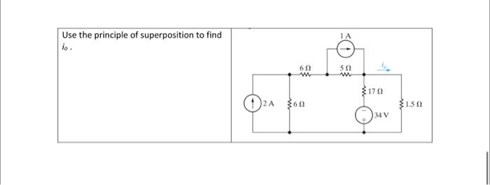 Solved Use the principle of superposition to find i0. | Chegg.com Solved Use the principle of superposition to find i0. | Chegg.com