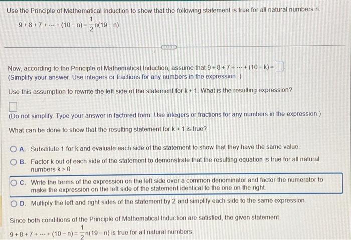 Solved Use the Principle of Mathematical Induction to show | Chegg.com