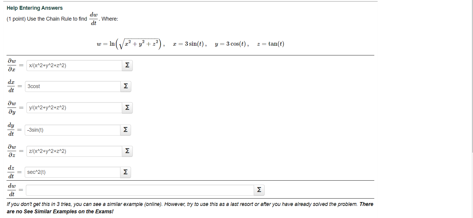 Solved I need help with the last problem | Chegg.com