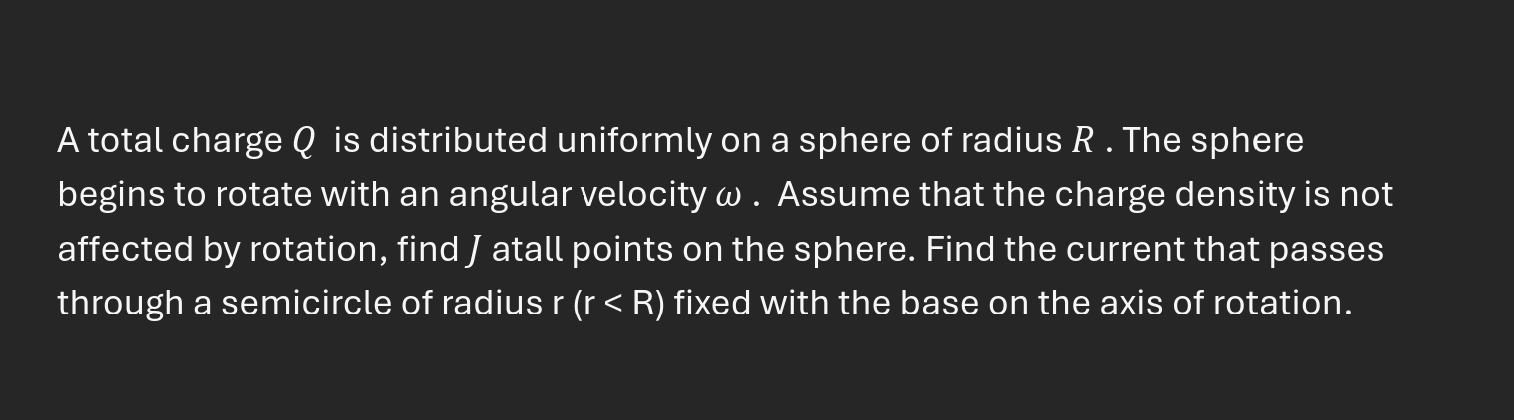 Solved A total charge Q ﻿is distributed uniformly on a | Chegg.com