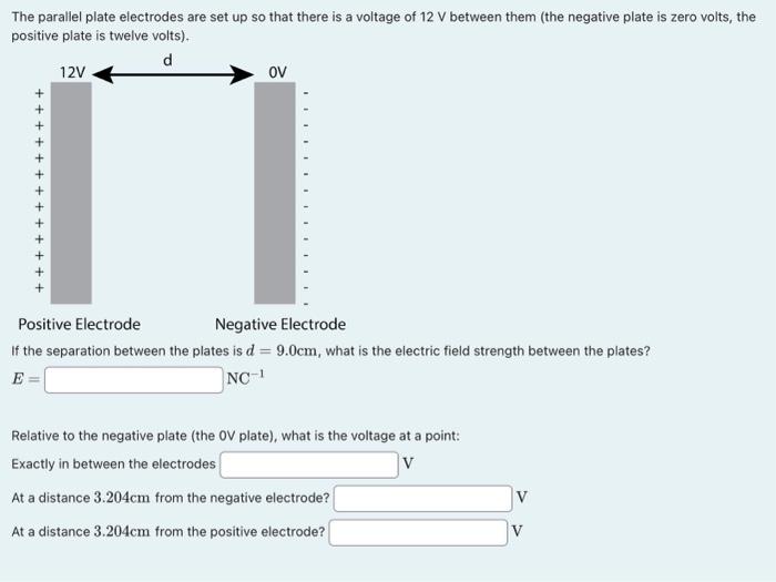 Solved The parallel plate electrodes are set up so that | Chegg.com