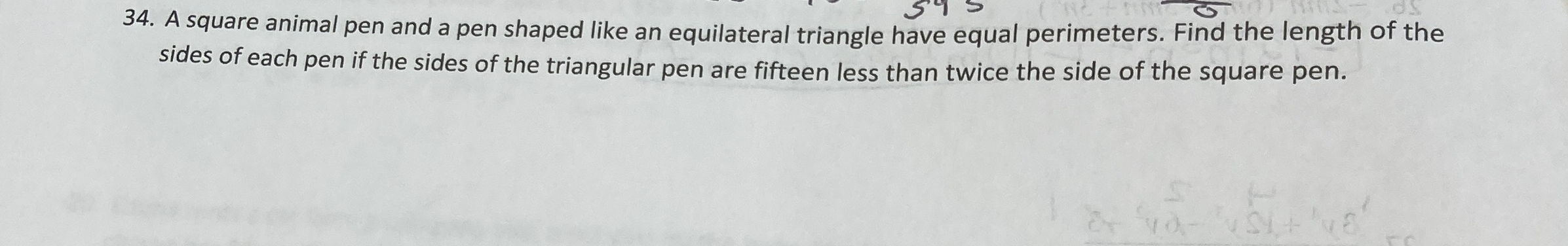 Solved A square animal pen and a pen shaped like an | Chegg.com
