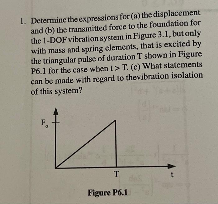 Solved 1. Determine the expressions for (a) the displacement | Chegg.com