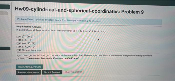Solved Hw09 Cylindrical And Spherical Coordinates Problem 9