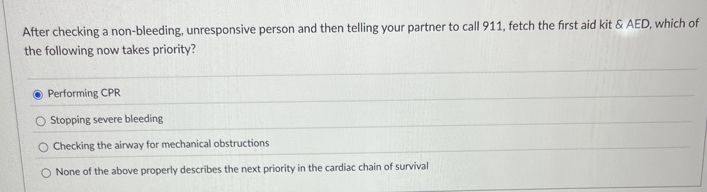 Solved After checking a non-bleeding, unresponsive person | Chegg.com