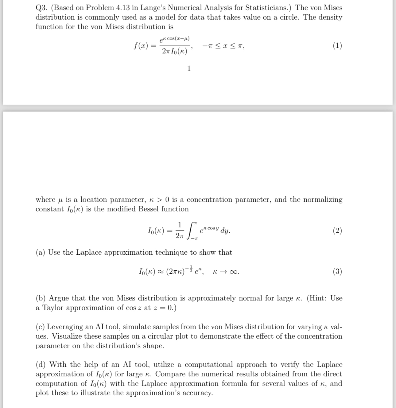 Q3. (Based on Problem 4.13 ﻿in Lange's Numerical | Chegg.com