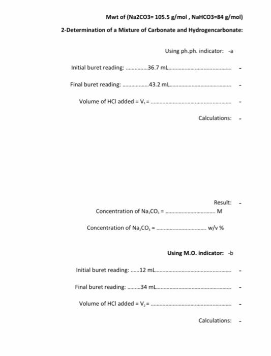 Solved Lab. (2) Neutralization Titrations - Report sheet | Chegg.com