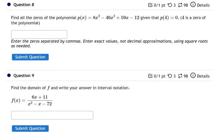 Solved Find all the zeros of the polynomial | Chegg.com
