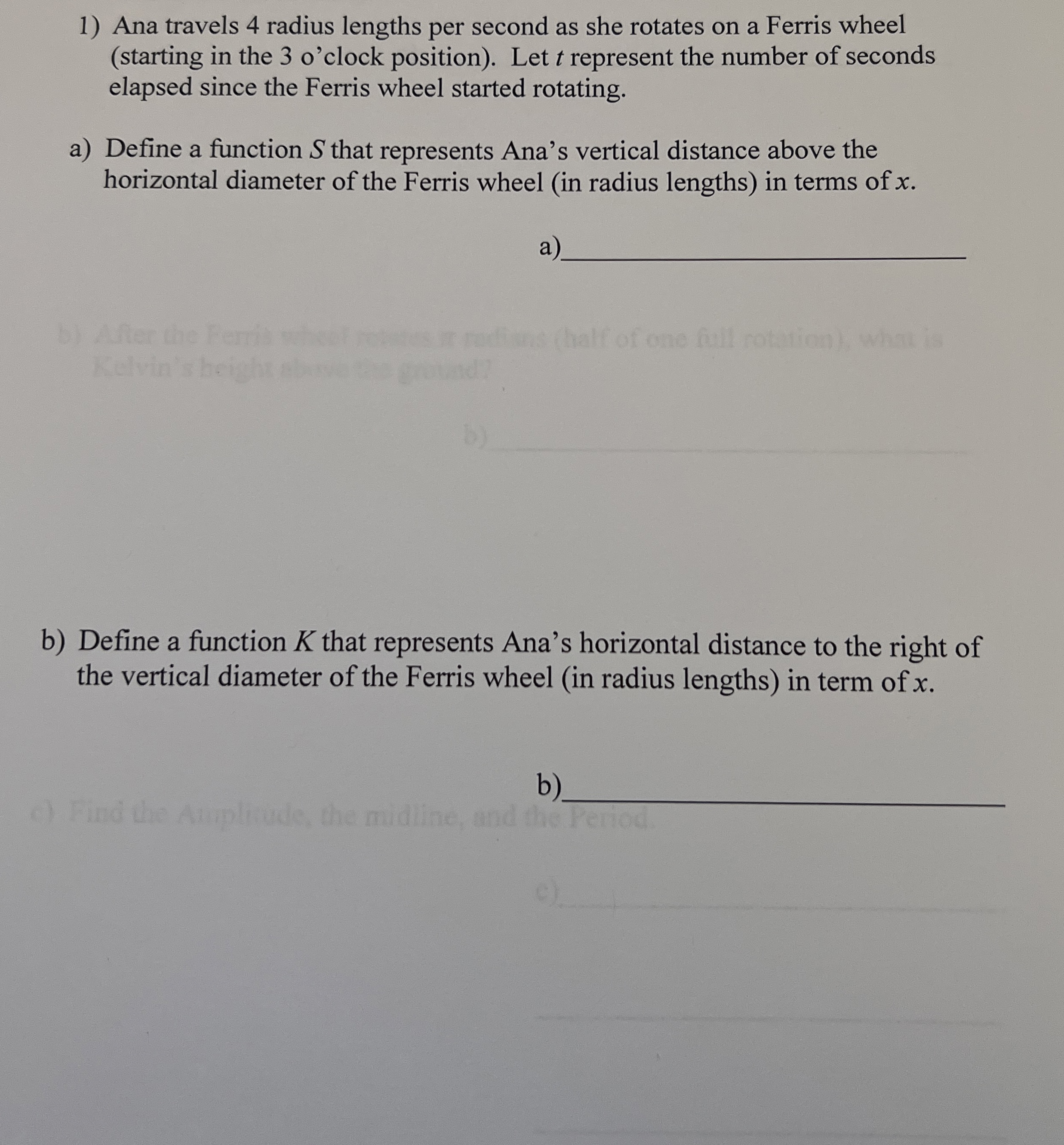 Solved Ana travels 4 ﻿radius lengths per second as she | Chegg.com