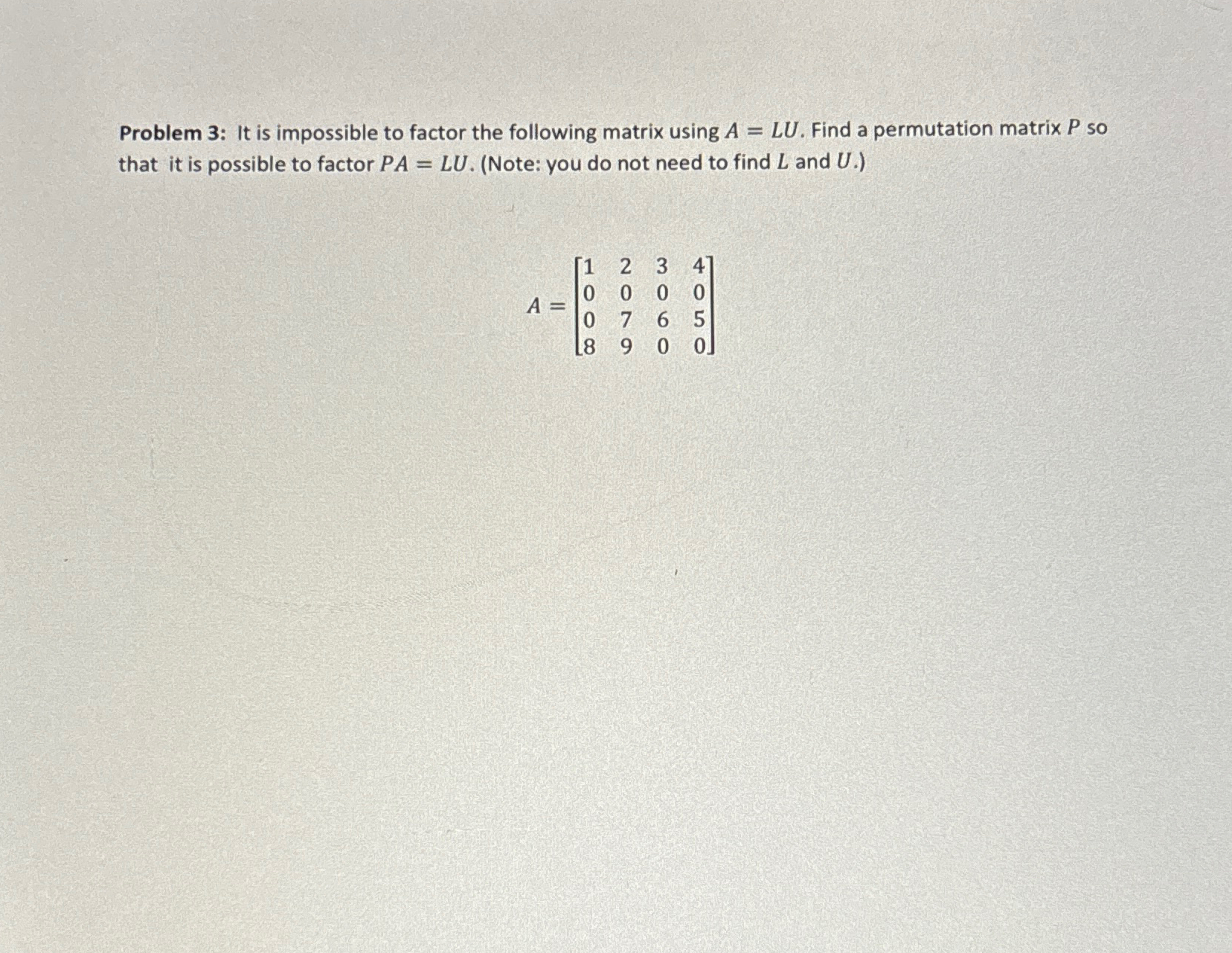 Solved Problem 3: It is impossible to factor the following | Chegg.com