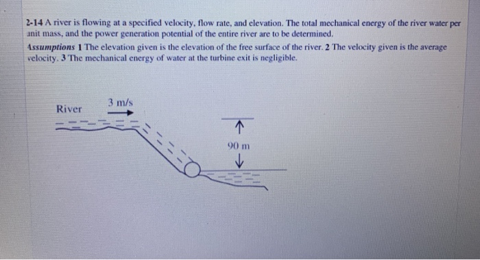 Solved 2-14 A river is flowing at a specified velocity, flow | Chegg.com
