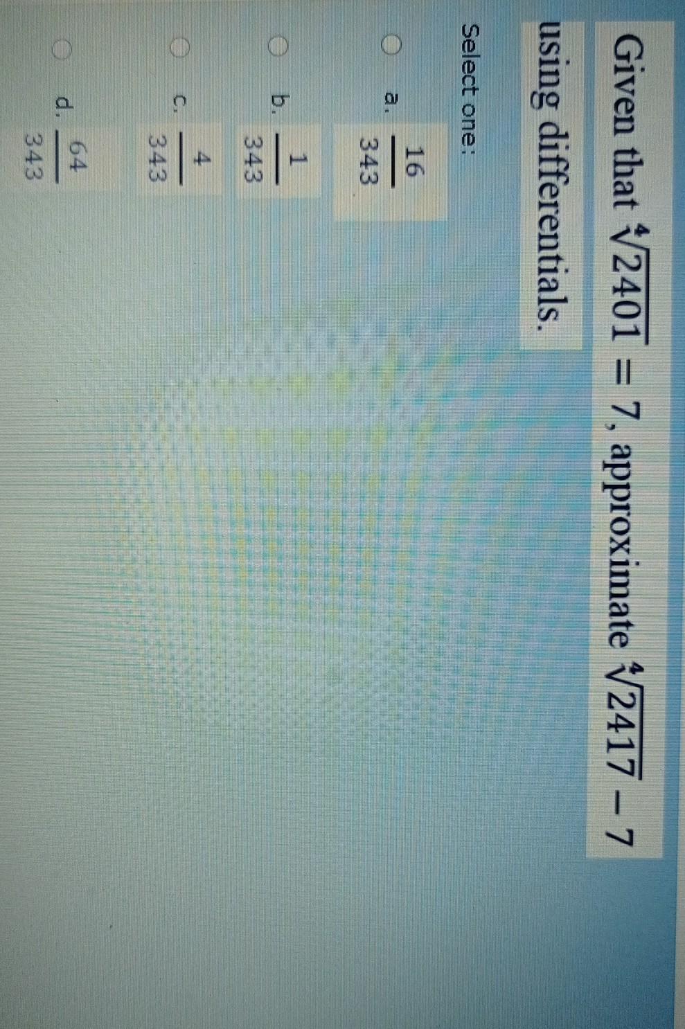 Solved Given that V2401 = 7, approximate V2417 – 7 using | Chegg.com