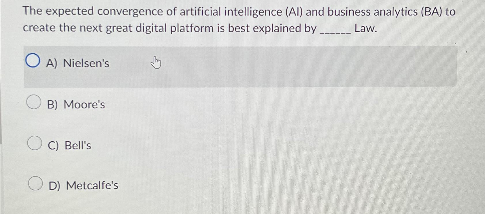 Solved The expected convergence of artificial intelligence | Chegg.com
