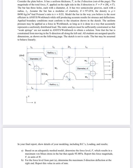 Solved Consider the plate below. It has a uniform thickness, | Chegg.com