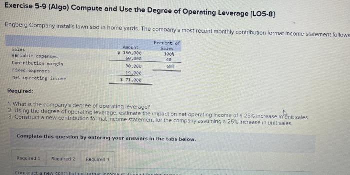 Solved Exercise 5-9 (Algo) Compute and Use the Degree of | Chegg.com