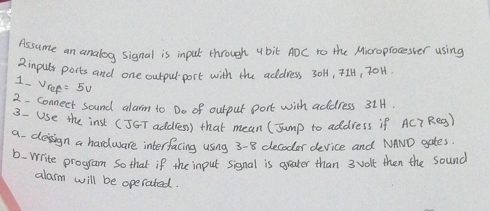 Assume an analog Signal is input through 4bit ADC to | Chegg.com