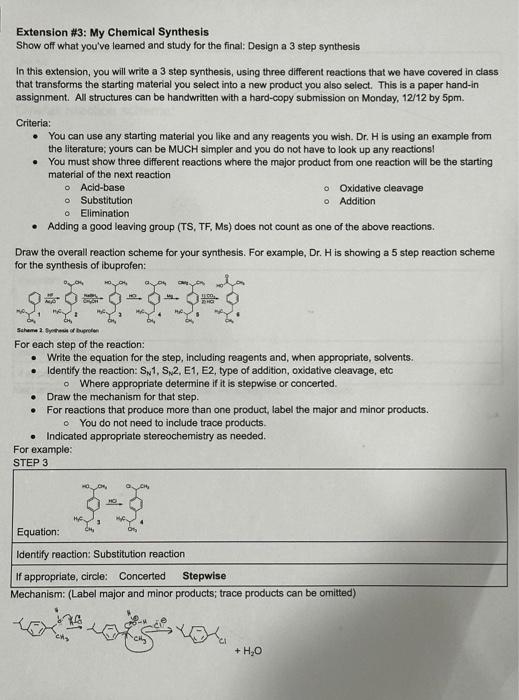 Solved Criteria: - You can use any starting material you | Chegg.com