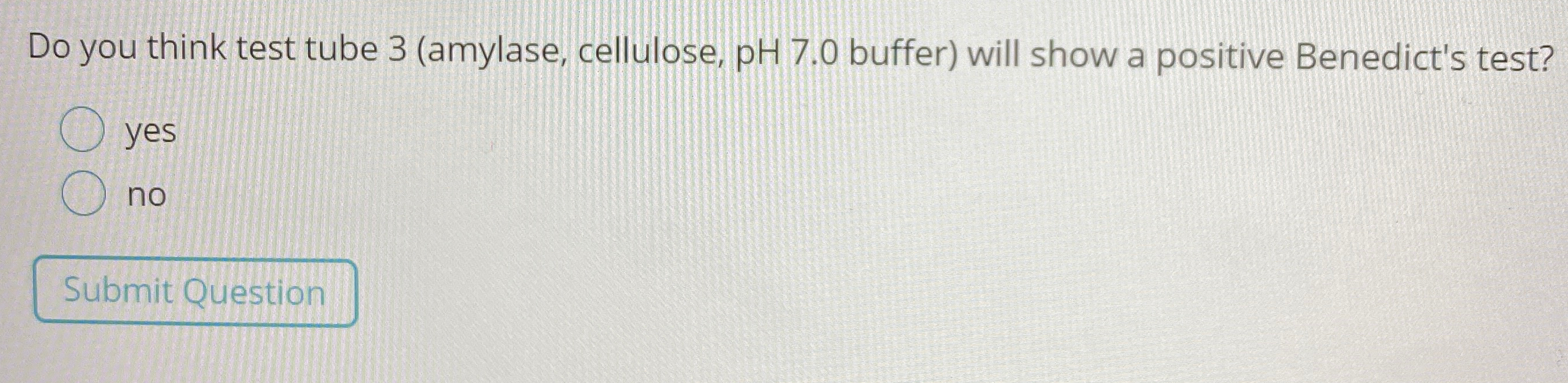 Solved Do you think test tube 3 (amylase, ﻿cellulose, pH7.0 | Chegg.com