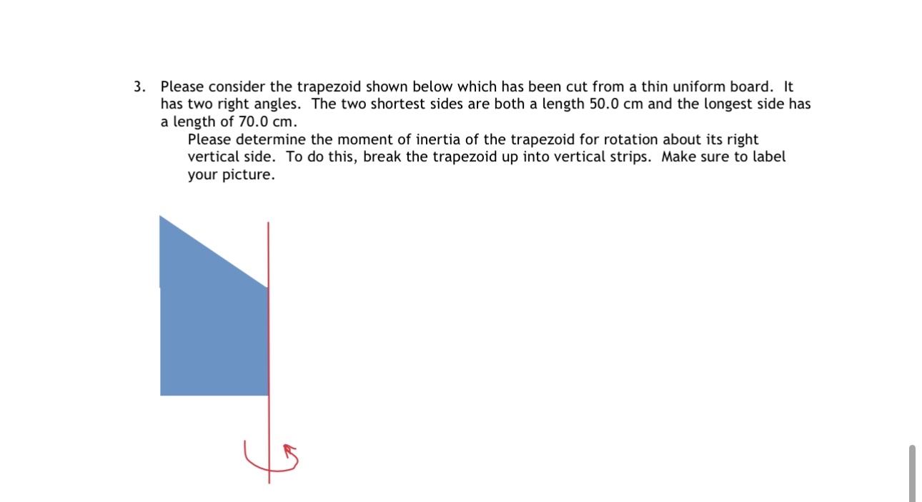 Solved Please consider the trapezoid shown below which has | Chegg.com