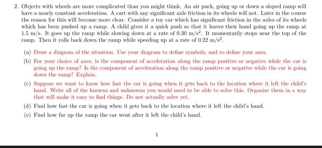 Solved 2. Objects with wheels are more complicated than you | Chegg.com
