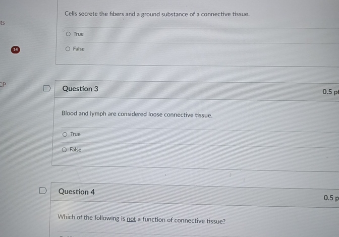 Solved Cells secrete the fibers and a ground substance of a | Chegg.com