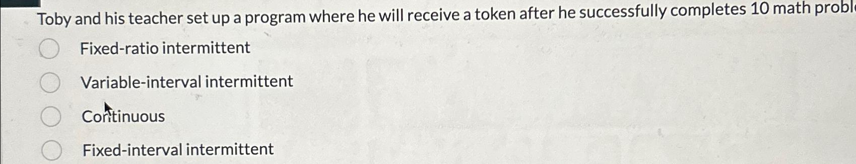 Solved Toby and his teacher set up a program where he will | Chegg.com