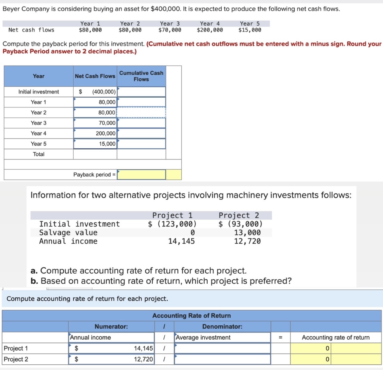 Solved Beyer Company is considering buying an asset for | Chegg.com