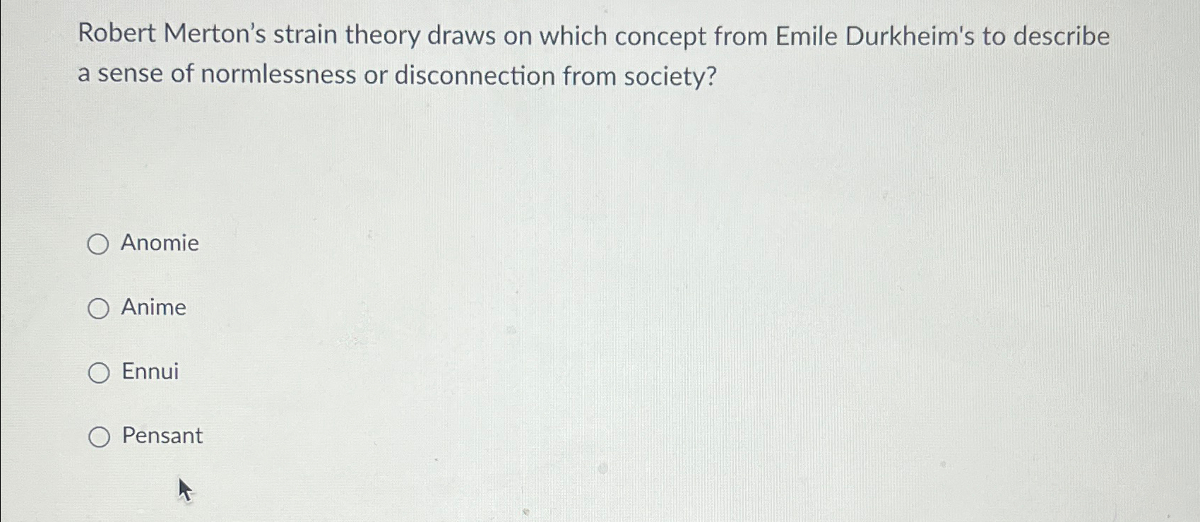Solved Robert Merton's strain theory draws on which concept | Chegg.com
